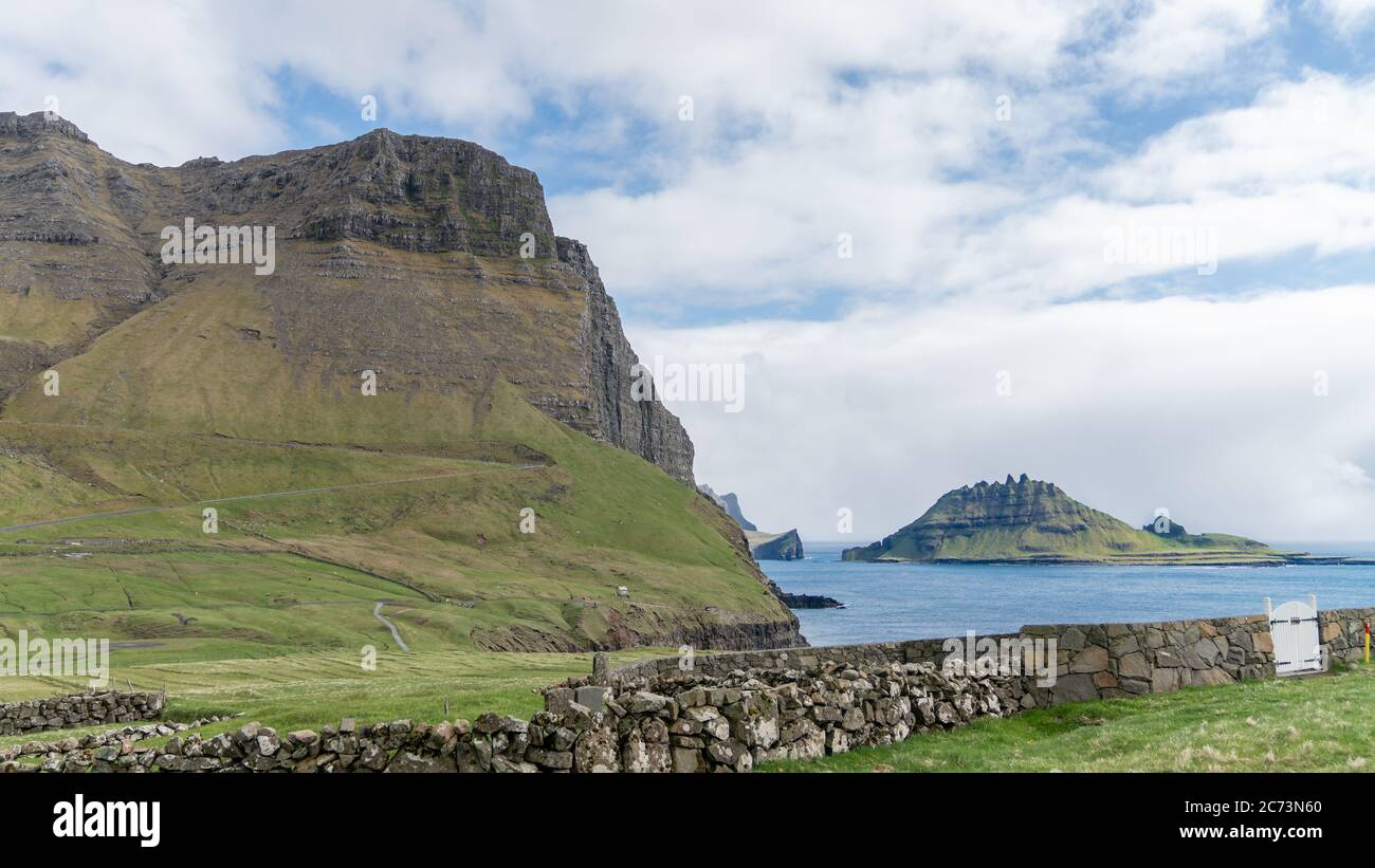 Dramatic landscape on Faroe Islands. The nature of the Faroe Islands in ...