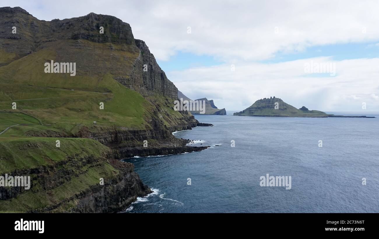 Dramatic landscape on Faroe Islands. The nature of the Faroe Islands in ...