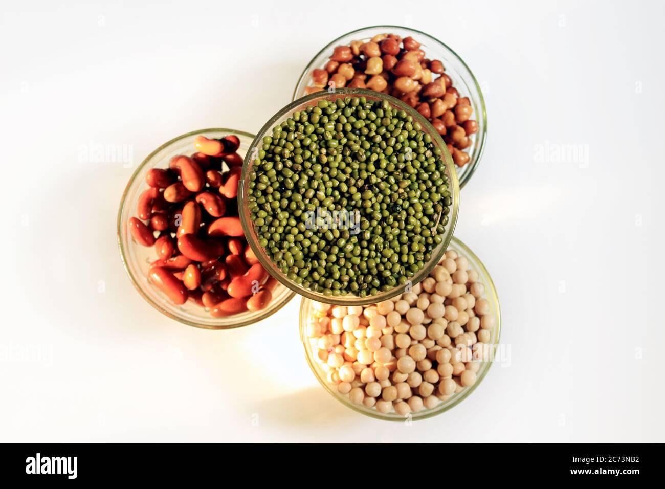 Collection of legumes (chickpeas, green peas, Pink lentils, Indian ...