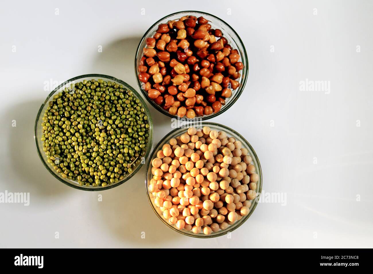 Collection of legumes (chickpeas, green peas, Pink lentils, Indian ...
