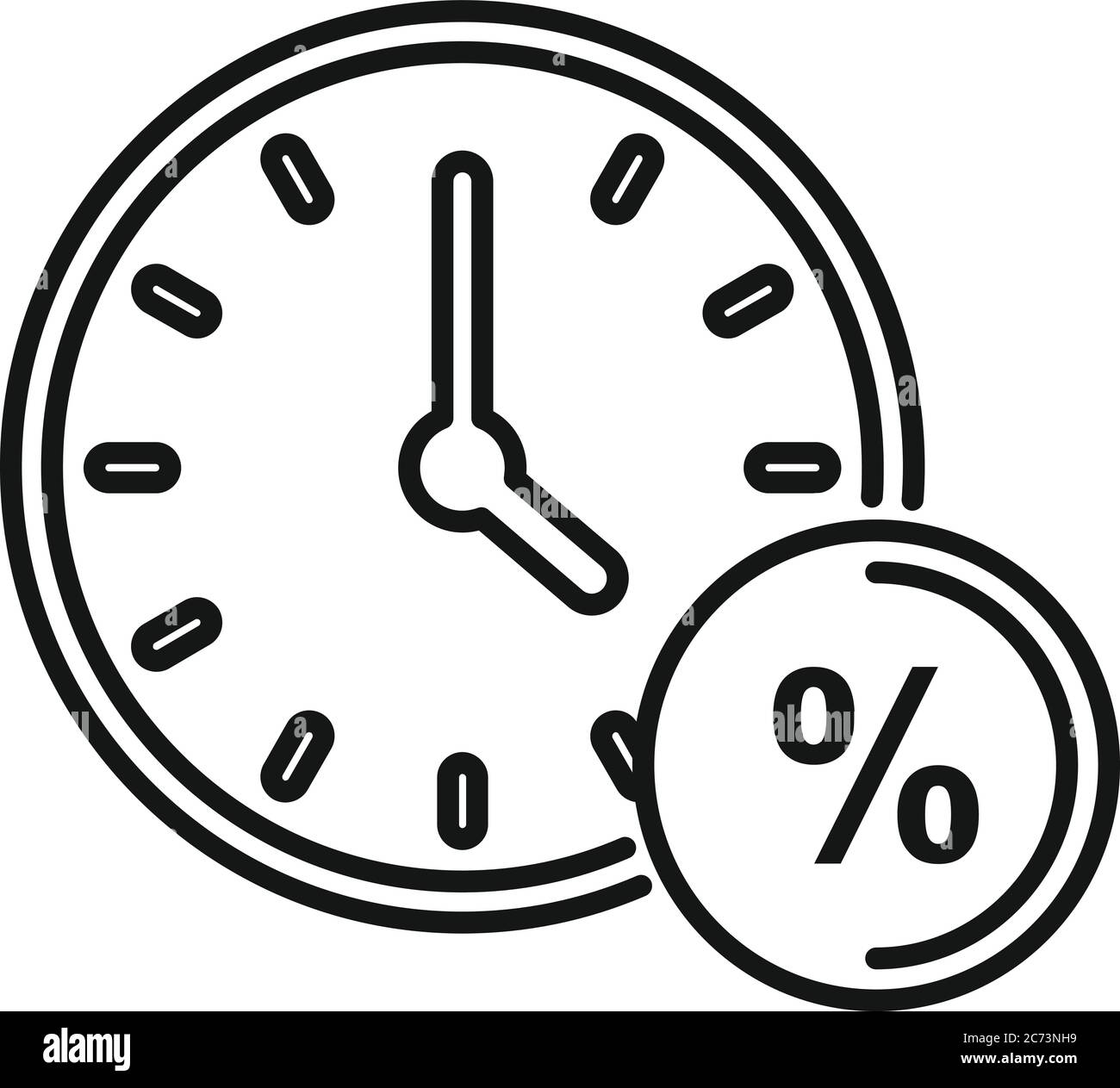 Tax clock icon. Outline tax clock vector icon for web design isolated ...