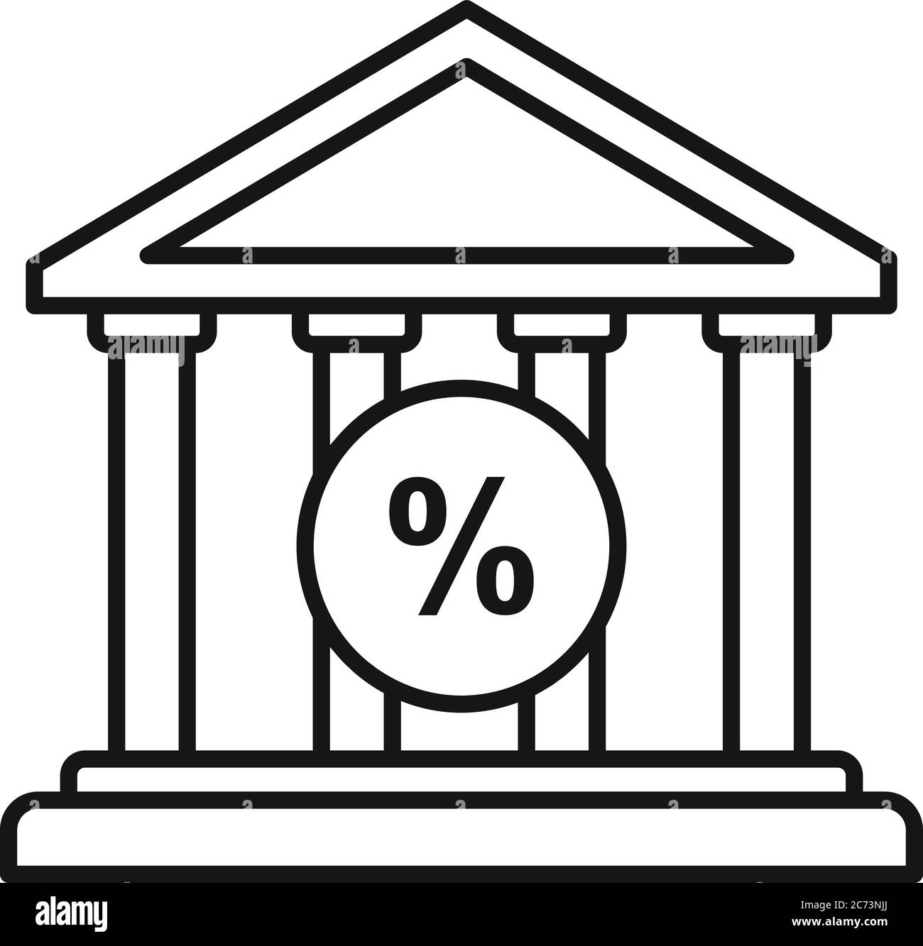 Tax bank building icon. Outline tax bank building vector icon for web ...