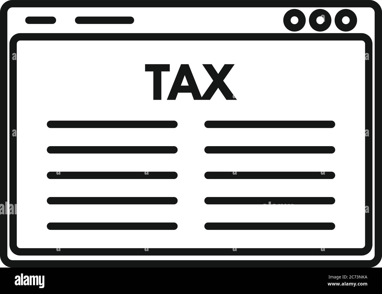 Web page tax icon. Outline web page tax vector icon for web design ...