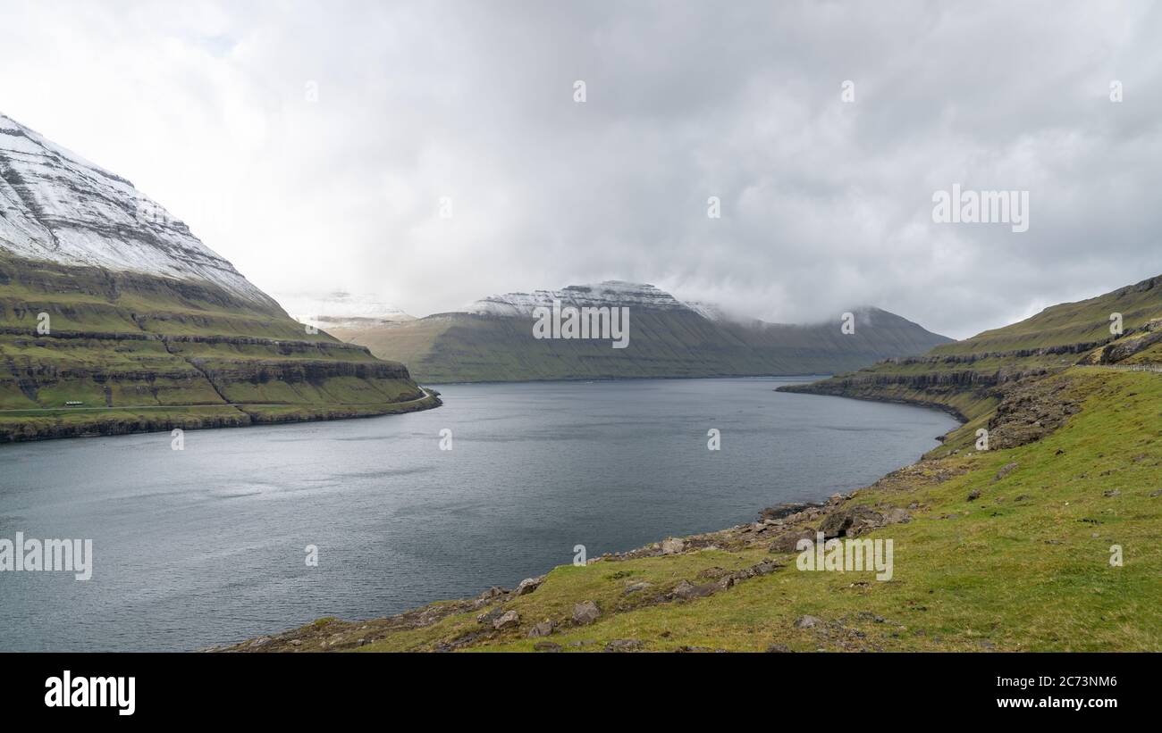 Dramatic landscape on Faroe Islands. The nature of the Faroe Islands in ...