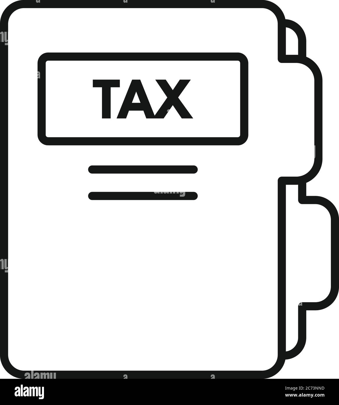 Tax folder icon. Outline tax folder vector icon for web design isolated ...
