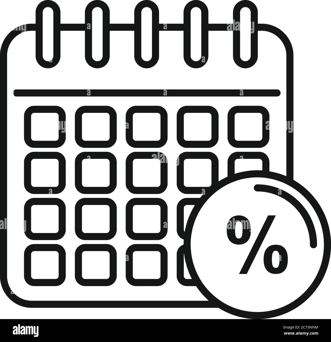 Tax calendar date icon. Outline tax calendar date vector icon for web ...
