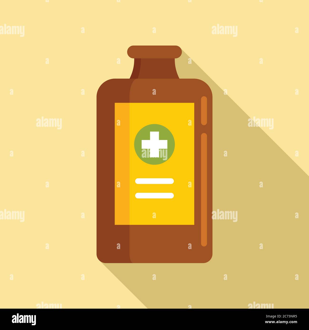 Healthcare cough syrup icon. Flat illustration of healthcare cough ...