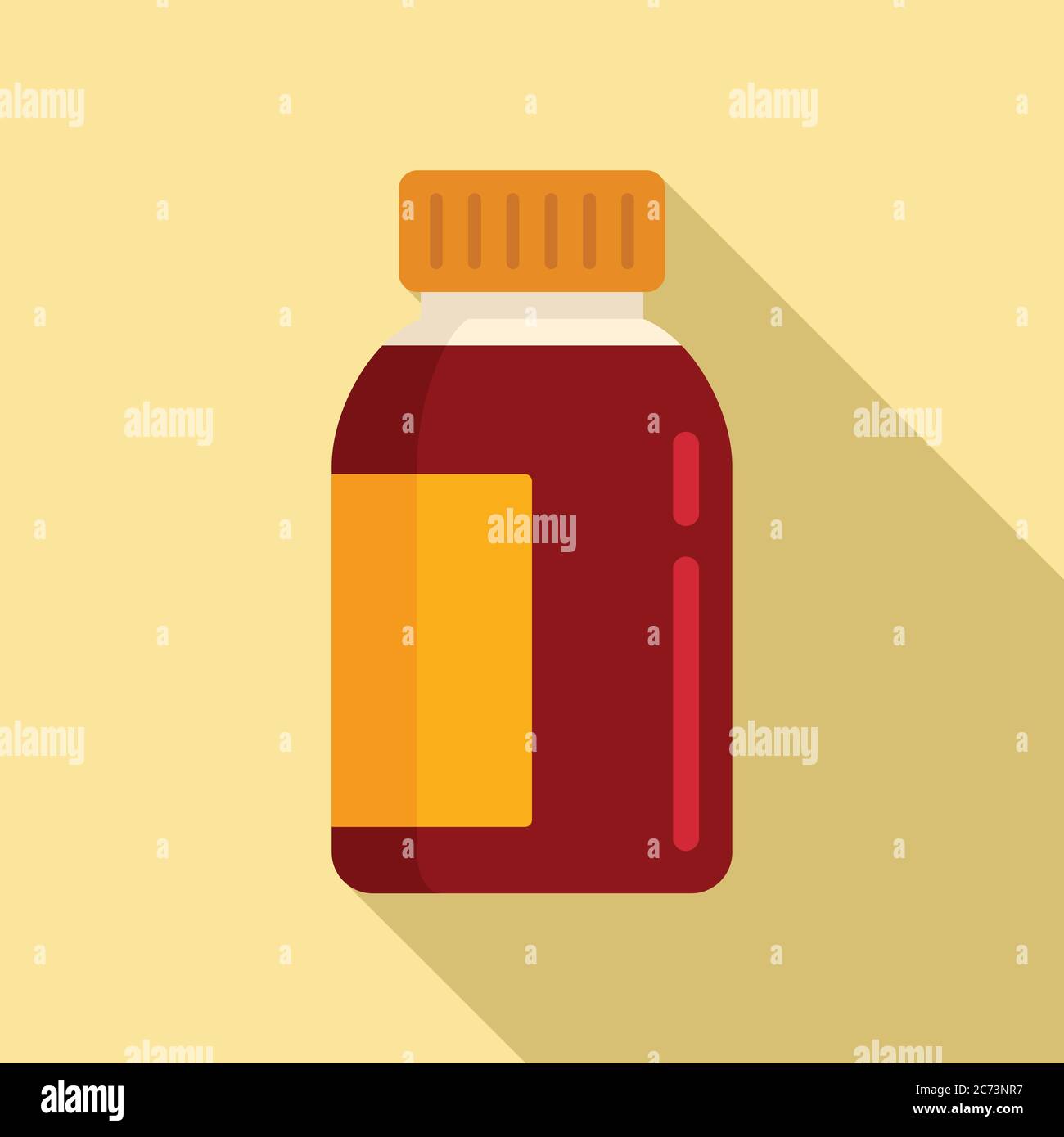 Liquid cough syrup icon. Flat illustration of liquid cough syrup vector ...
