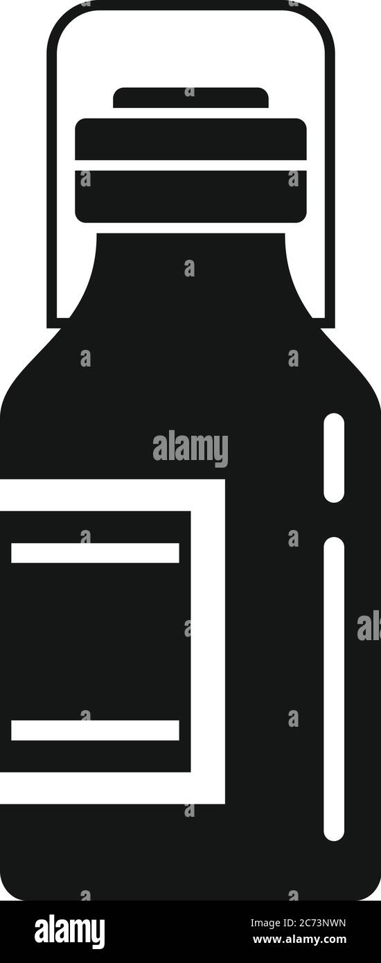 Drugstore cough syrup icon. Simple illustration of drugstore cough ...