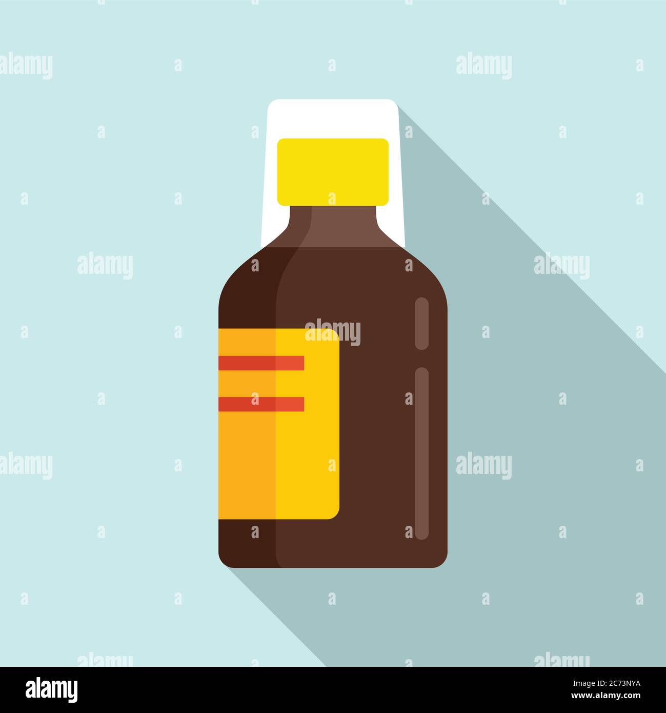Baby cough syrup icon. Flat illustration of baby cough syrup vector ...