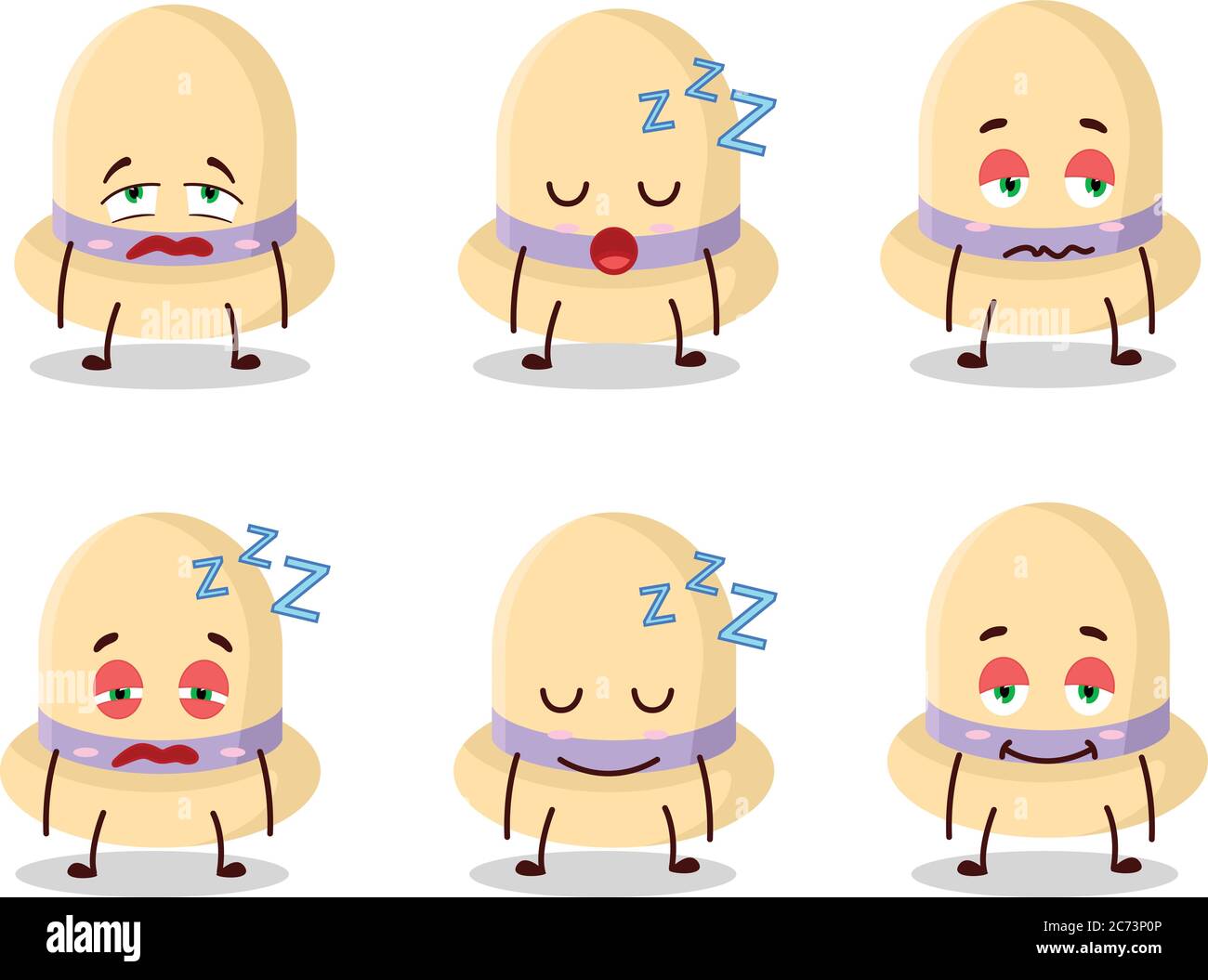 Cartoon character of summer hat with sleepy expression Stock Vector ...