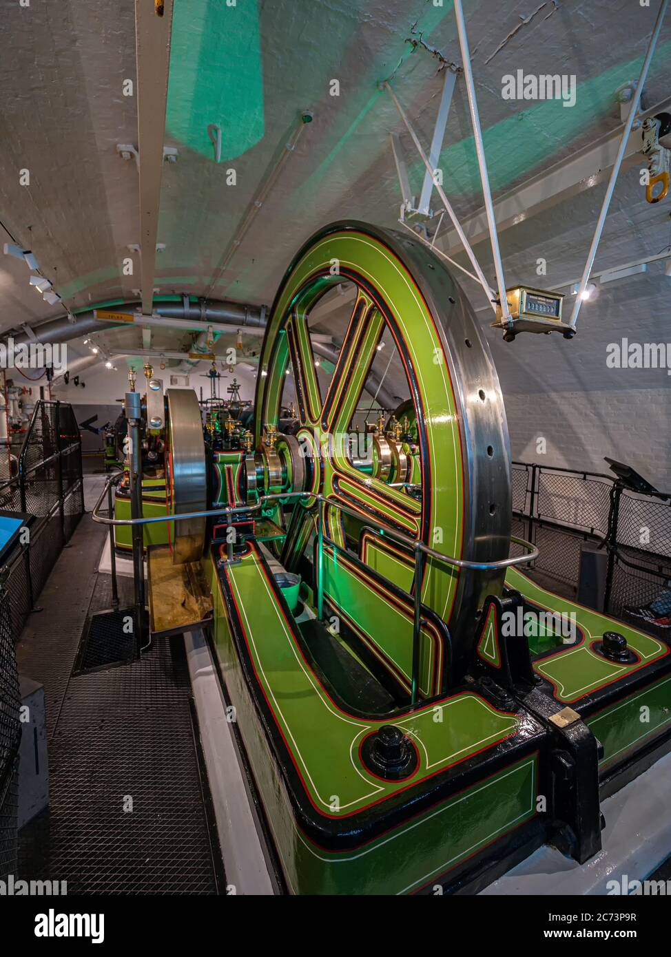 London, United Kingdom. Circa December 2019. Hydraulic lifting system ...