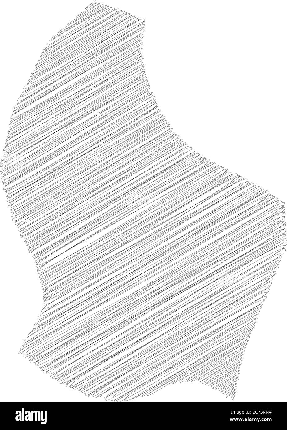 Luxembourg - pencil scribble sketch silhouette map of country area with ...