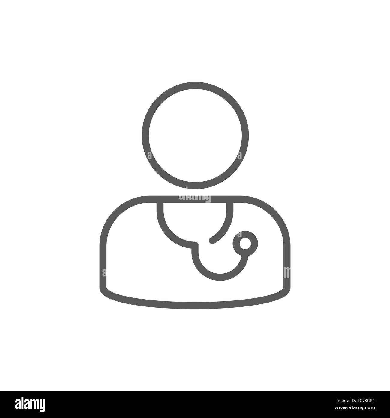 Doctor with stethoscope vector icon symbol isolated on white background ...