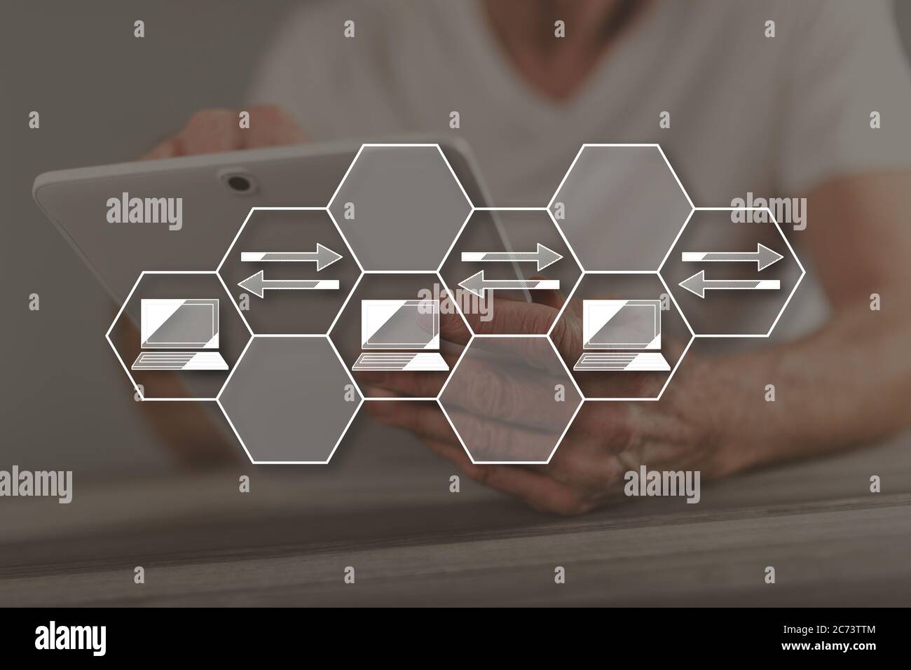 Data transfer concept illustrated by a picture on background Stock ...
