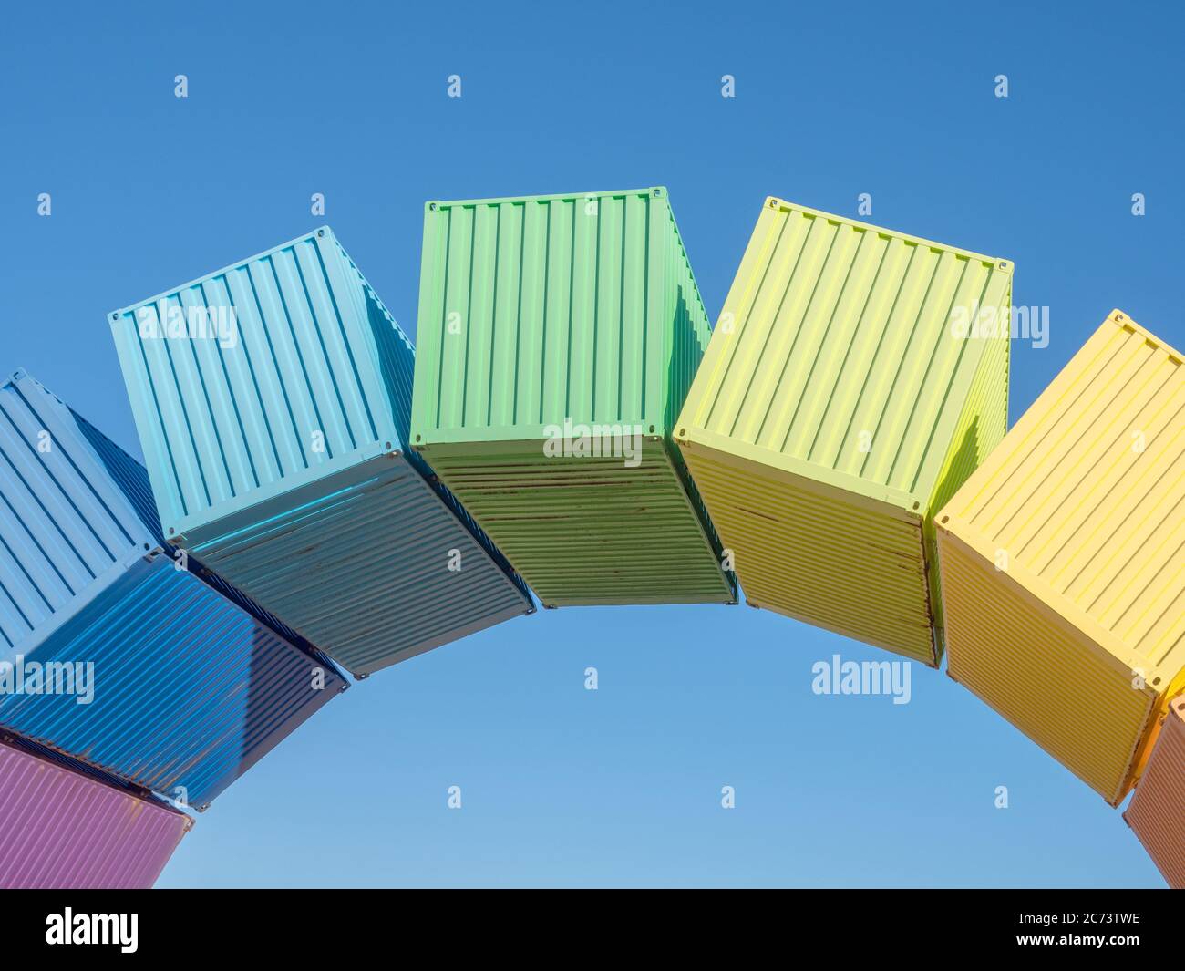 Rainbow Sea Containers by Marcus Canning. Fremantle, Western Australia ...