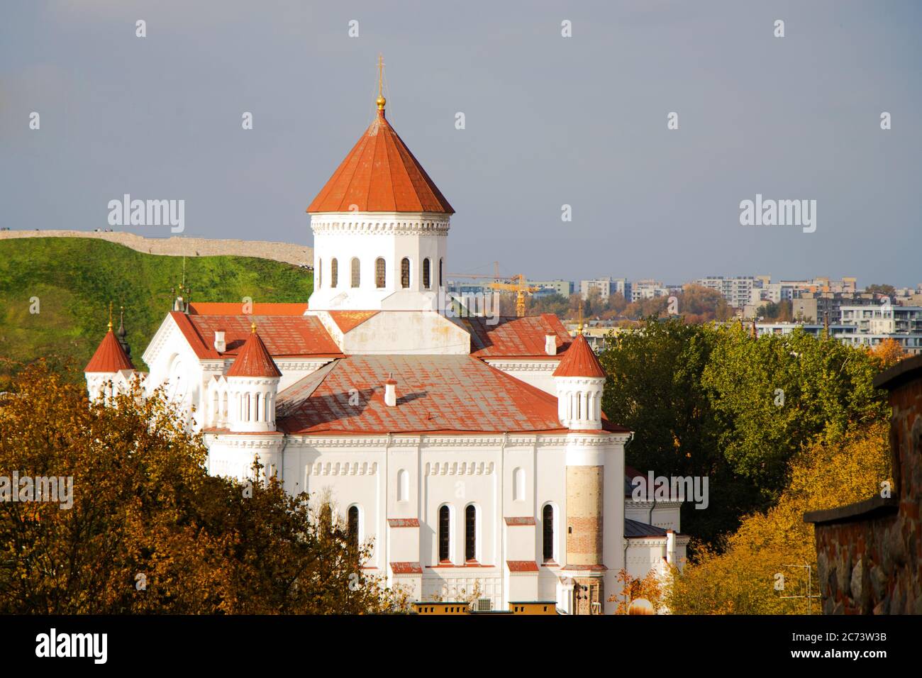 City view and cityscape of Vilnius, Lithuania. Colorful houses, old ...