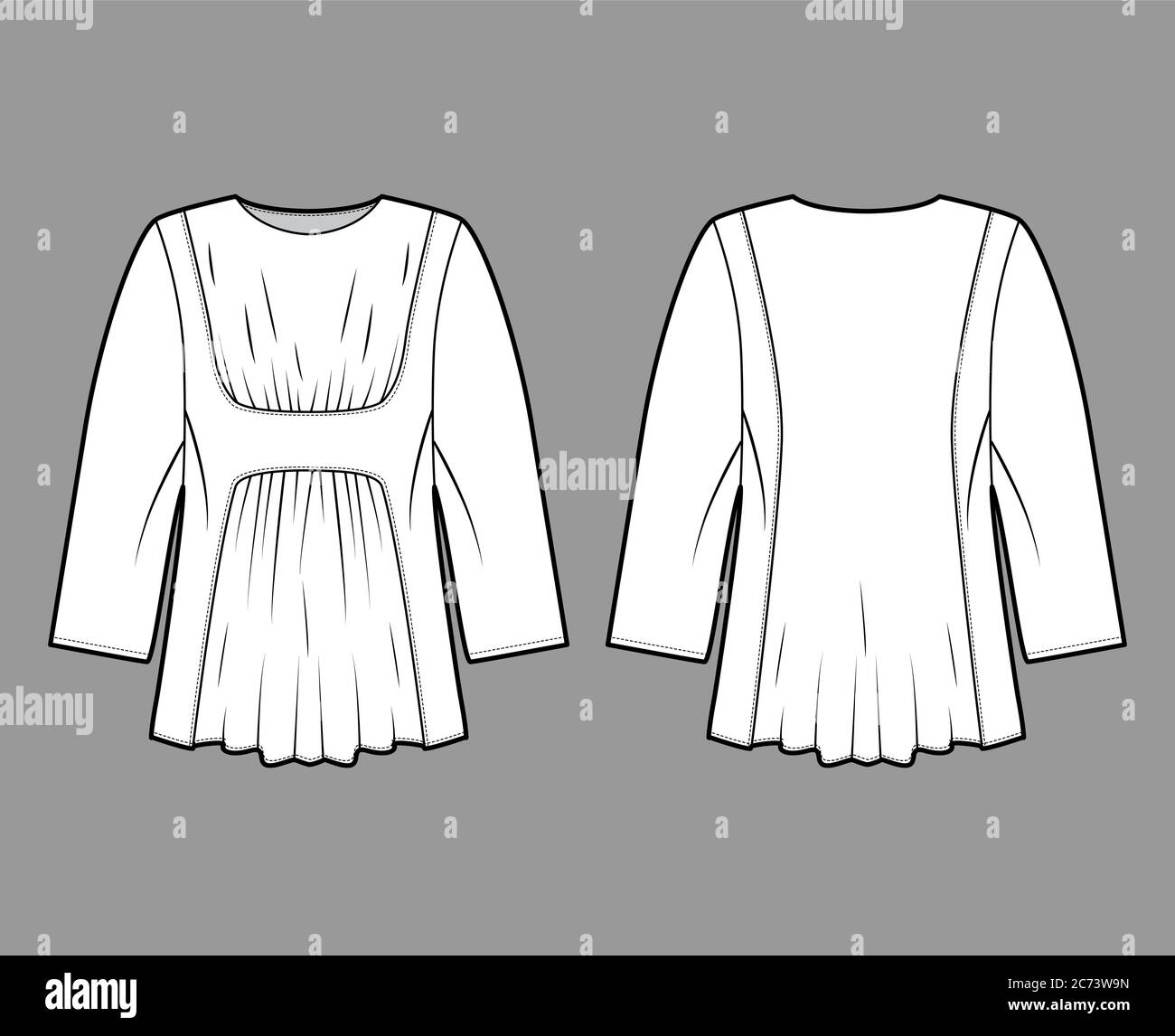Vintage white cotton blouse Stock Vector Images - Alamy