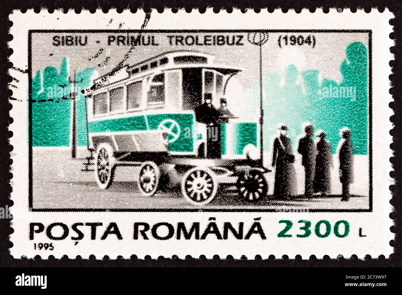 ROMANIA - CIRCA 1995: A stamp printed in Romania from the "Means of ...