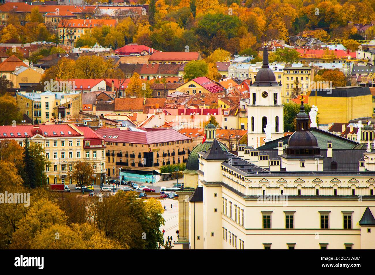 City view and city scape of Vilnius,Building roofs, architecture and ...