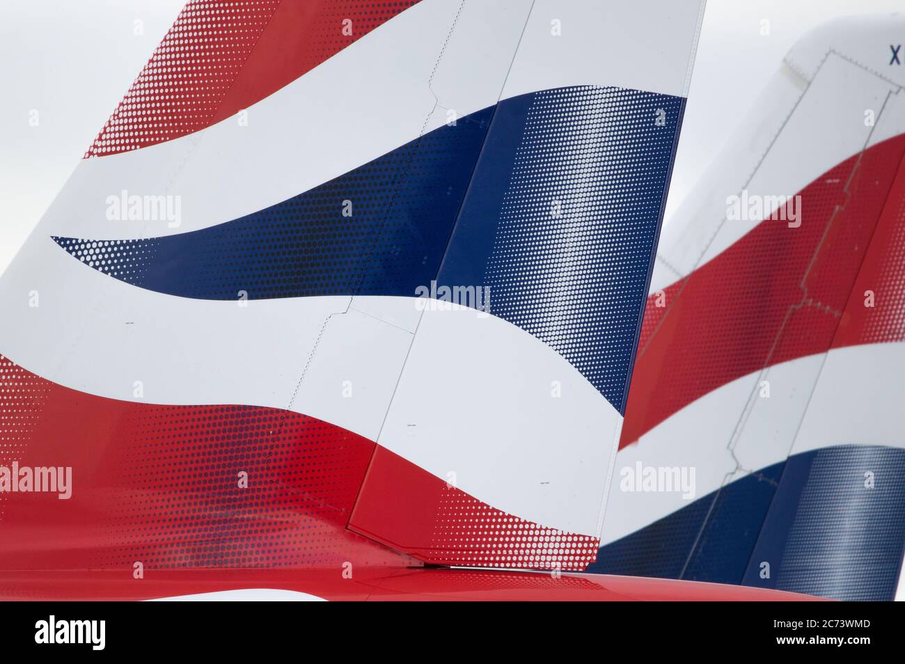 Close up british airways tail fin vertical stabiliser hi-res stock ...