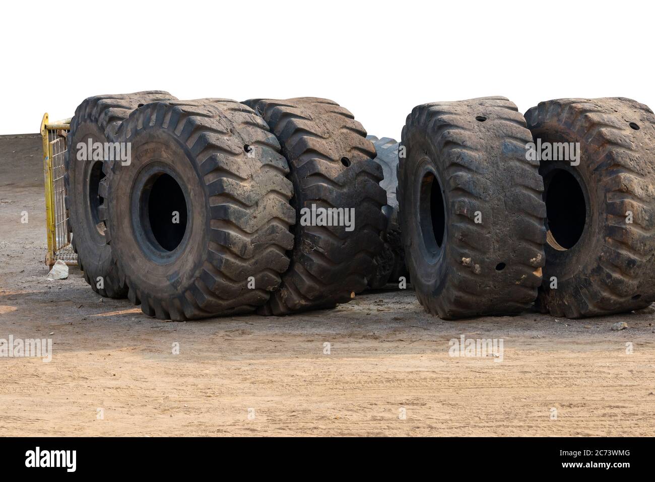 Pile of old tractor tires isolated over white background Stock Photo ...