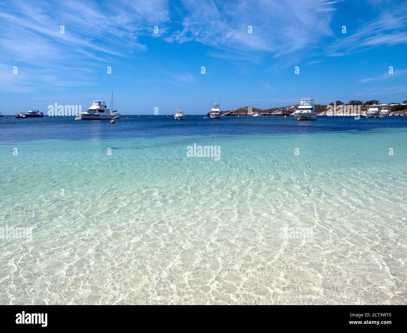 Boats at Geordie Bay, Rottnest Island Stock Photo - Alamy