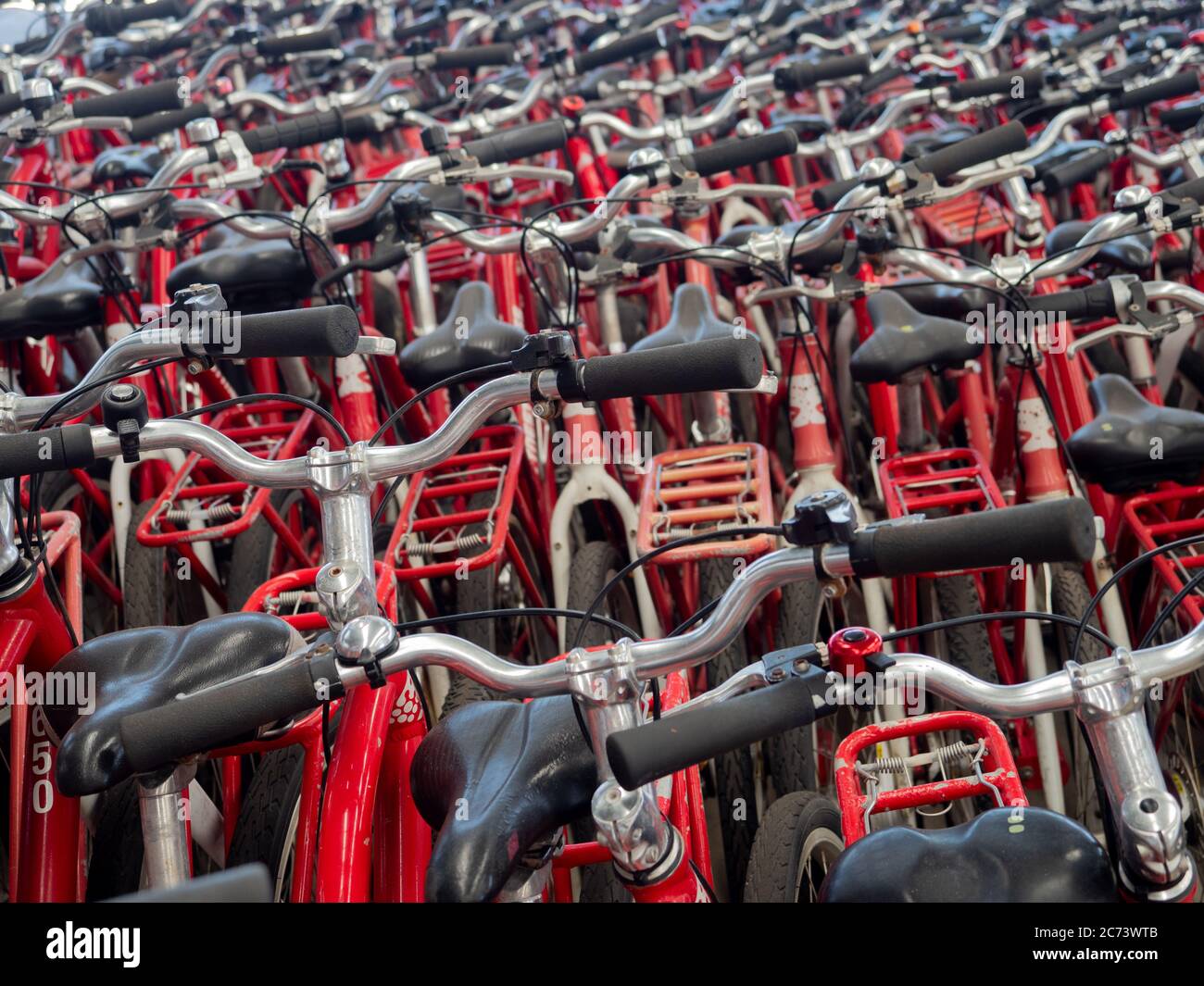 Rottnest Island Bikes ready for the ferry at Rous Head, Fremantle Stock ...