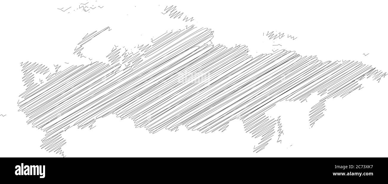 Russia - solid black silhouette map of country area. Simple flat vector ...