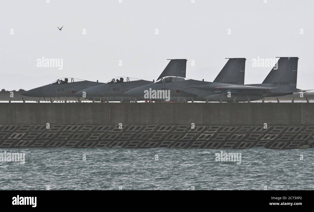 Japan Air Self-Defense Force F-15J Eagle parked at Naha Air Base in ...
