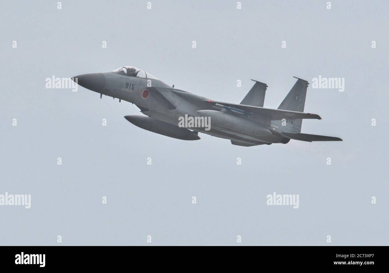 Japan Air Self-Defense Force F-15J Eagle take off at Naha Air Base in ...