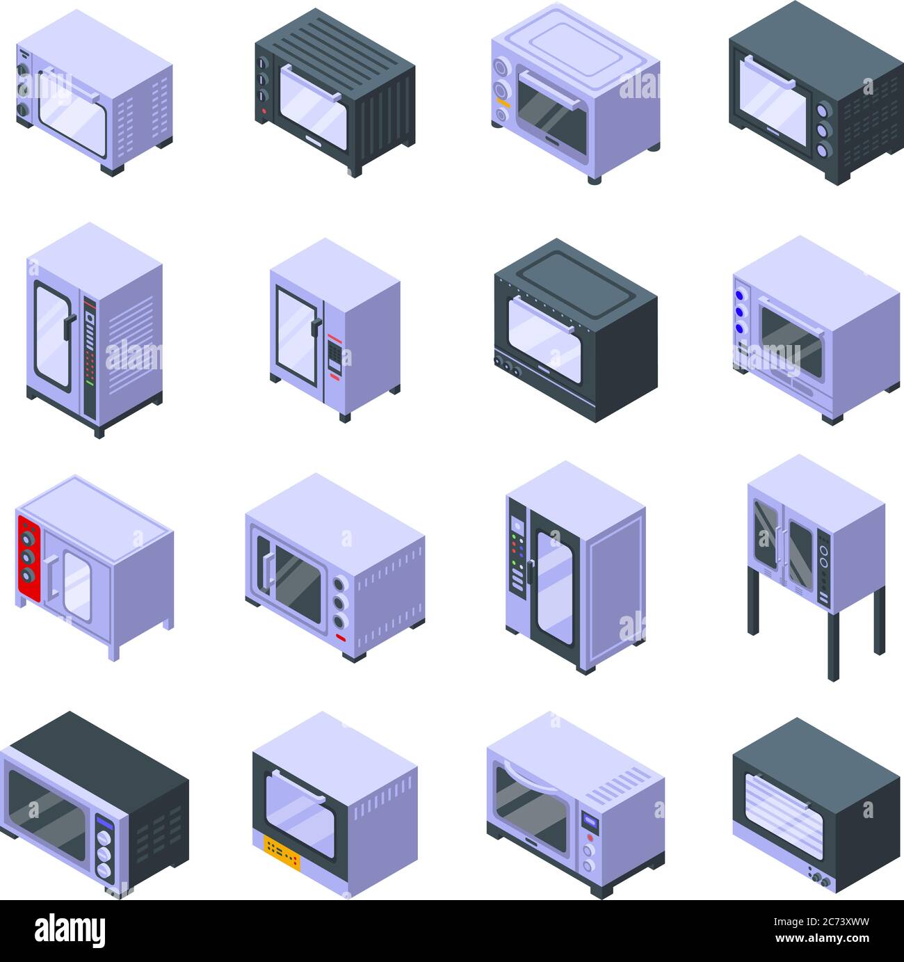 Convection oven icons set, isometric style Stock Vector Image & Art - Alamy