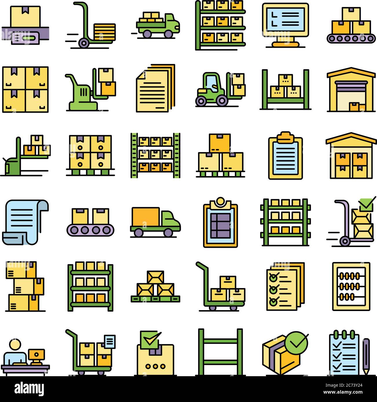 Inventory icons set vector flat Stock Vector Image & Art - Alamy
