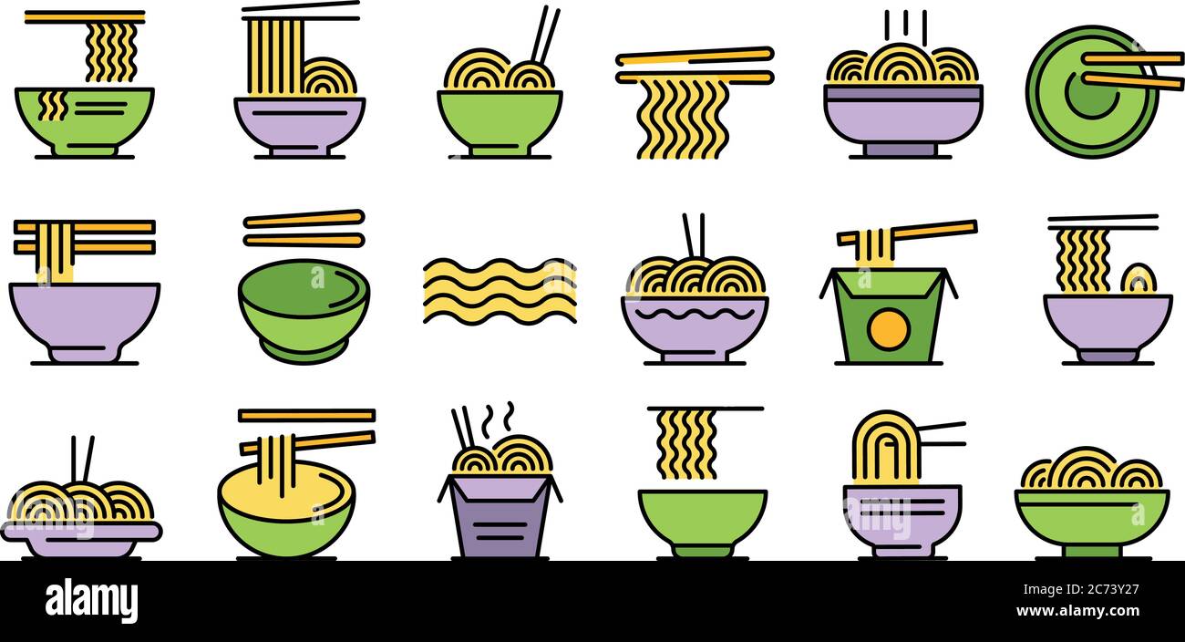 Ramen icons set vector flat Stock Vector Image & Art - Alamy