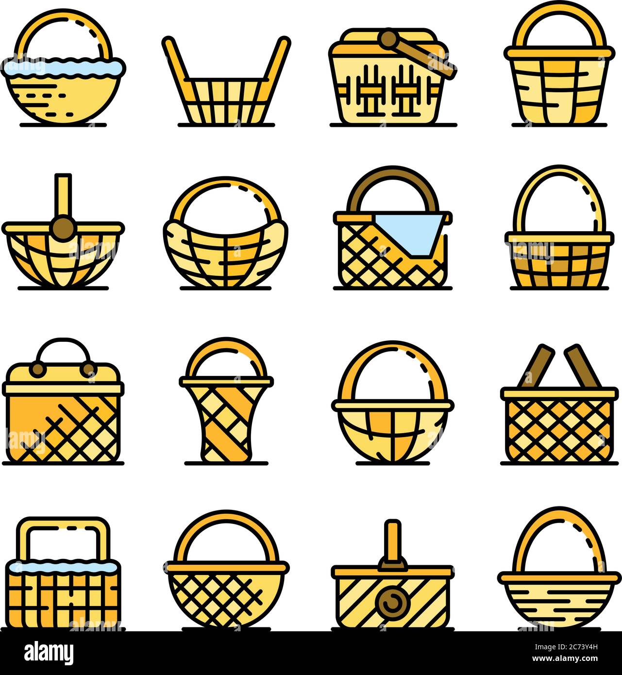 Wicker icons set vector flat Stock Vector Image & Art - Alamy