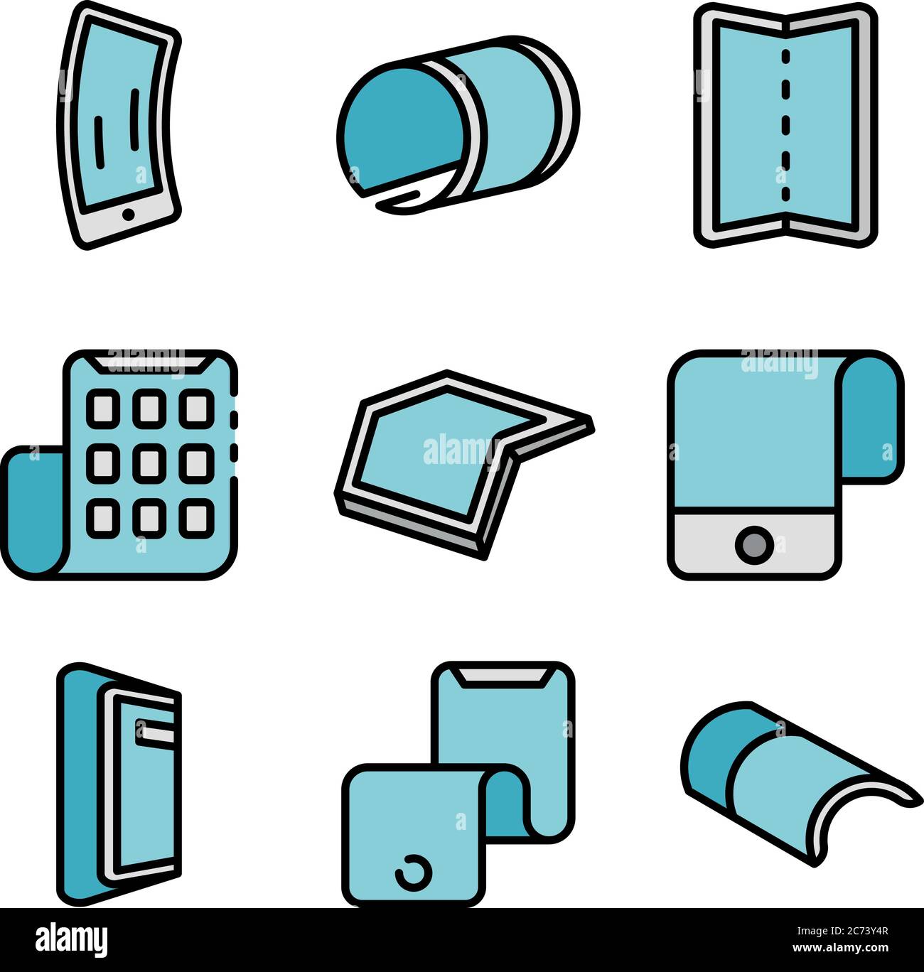 Flexible display icons set vector flat Stock Vector Image & Art - Alamy