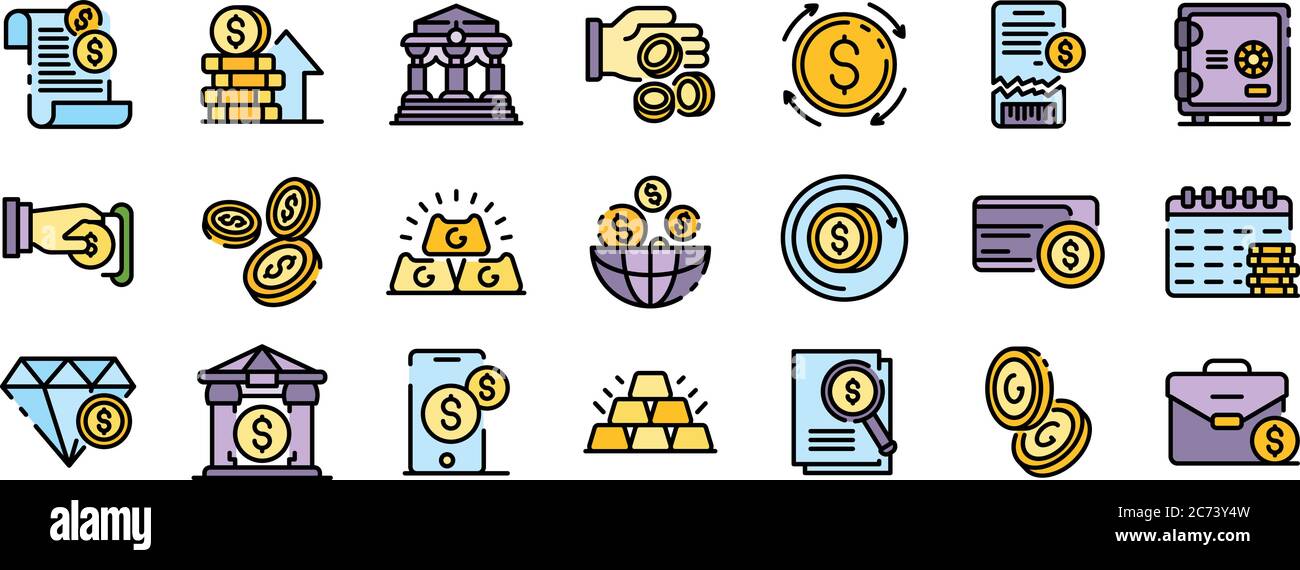 Bank metals icons set vector flat Stock Vector Image & Art - Alamy