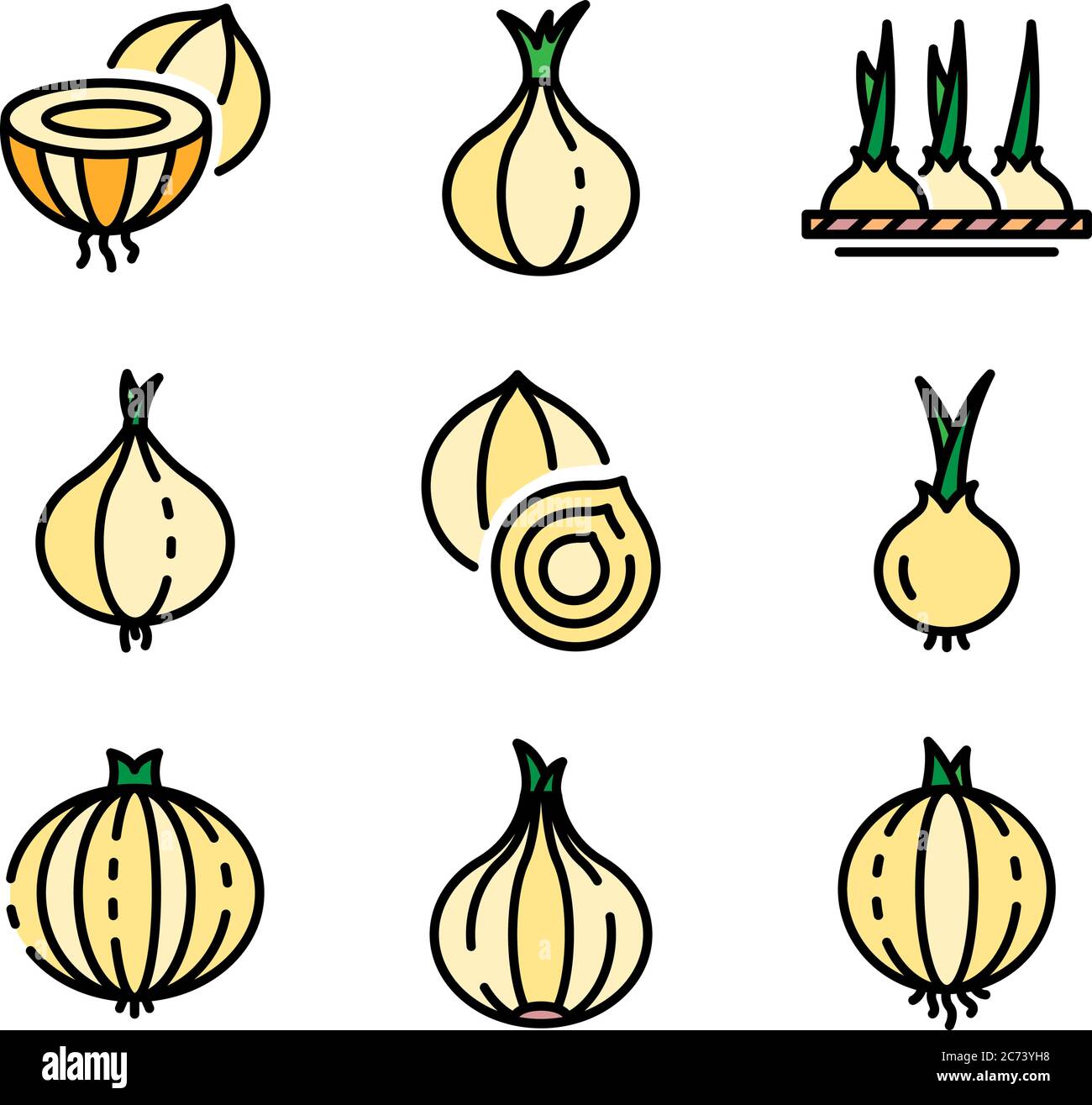 Onion icons set vector flat Stock Vector Image & Art - Alamy