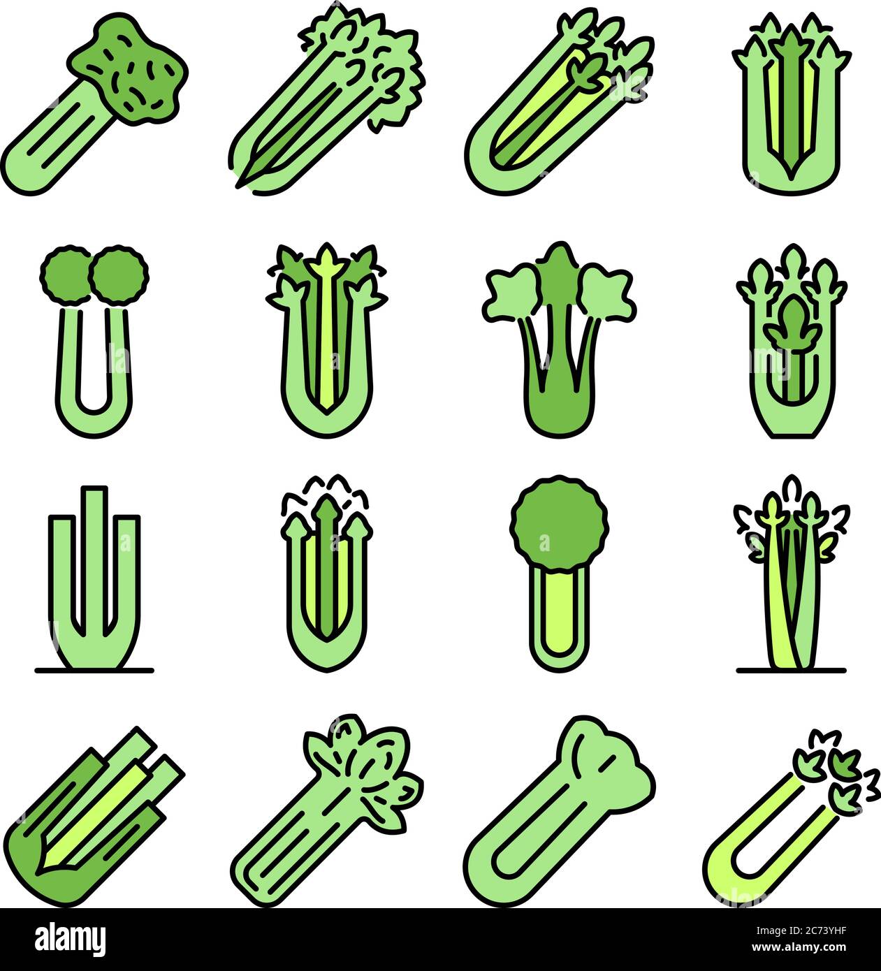 Celery icons set vector flat Stock Vector Image & Art - Alamy