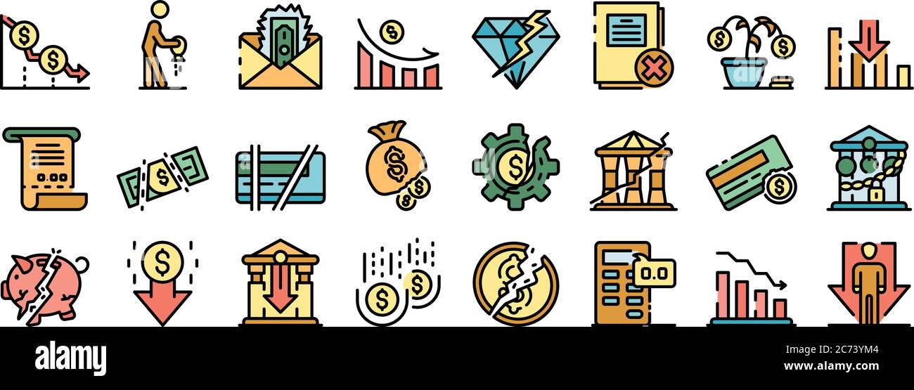 Bankrupt icons set vector flat Stock Vector Image & Art - Alamy
