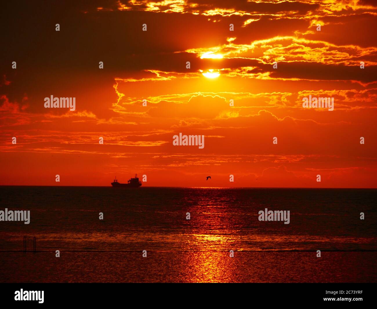 Dramatic Sunset over Walpole Bay Tidal Pool, Margate, Kent, UK Stock ...