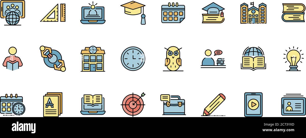 Tutor icons set vector flat Stock Vector Image & Art - Alamy