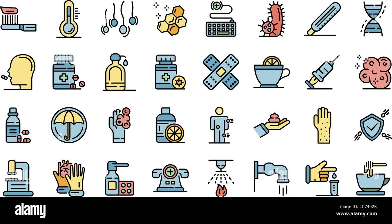 Prevention icons set vector flat Stock Vector Image & Art - Alamy