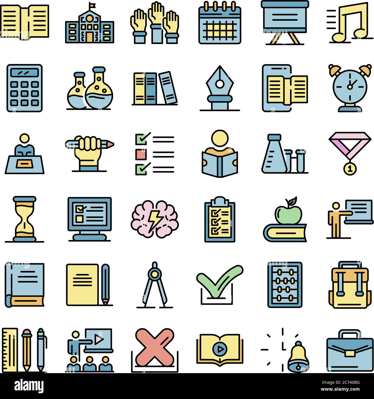 Lesson icons set vector flat Stock Vector Image & Art - Alamy