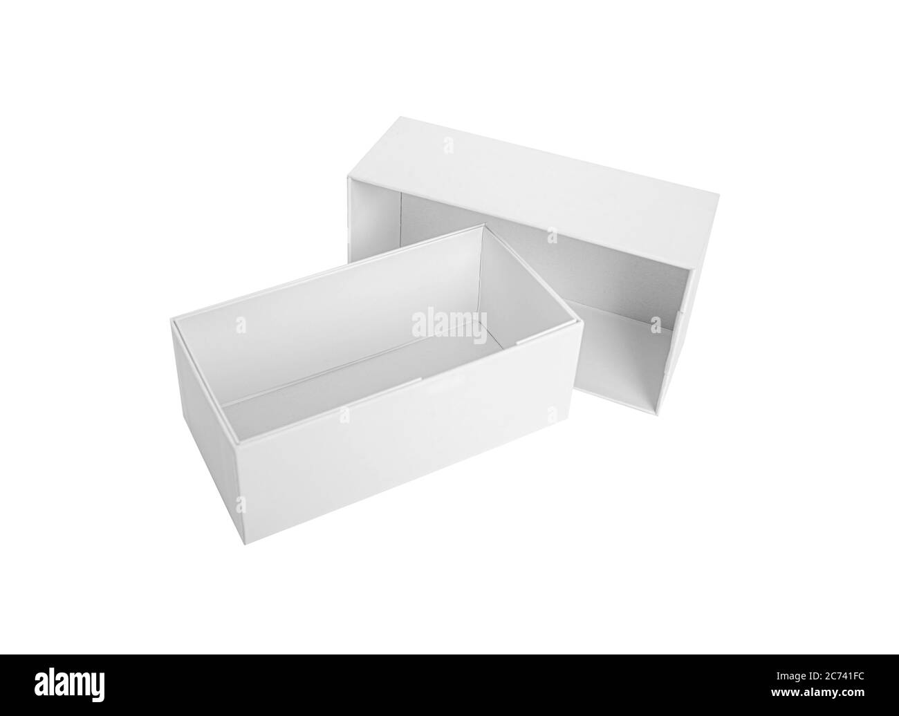 Open cardboard box isolated on white background Stock Photo - Alamy
