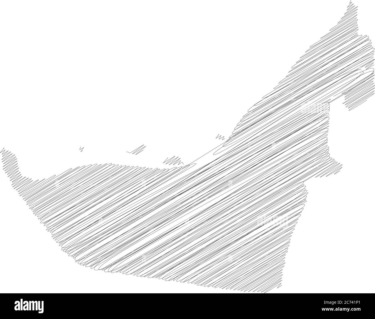 United Arab Emirates, UAE - pencil scribble sketch silhouette map of ...