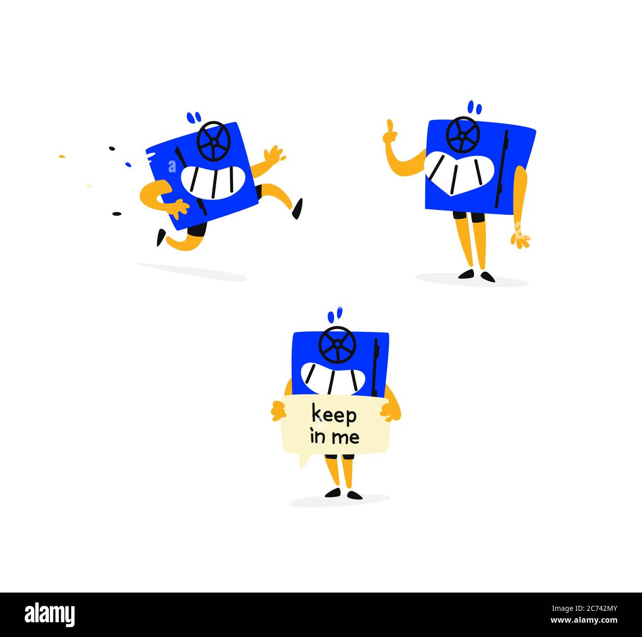 Illustration of a cute cartoon safe character. Vector. Mascot for ...