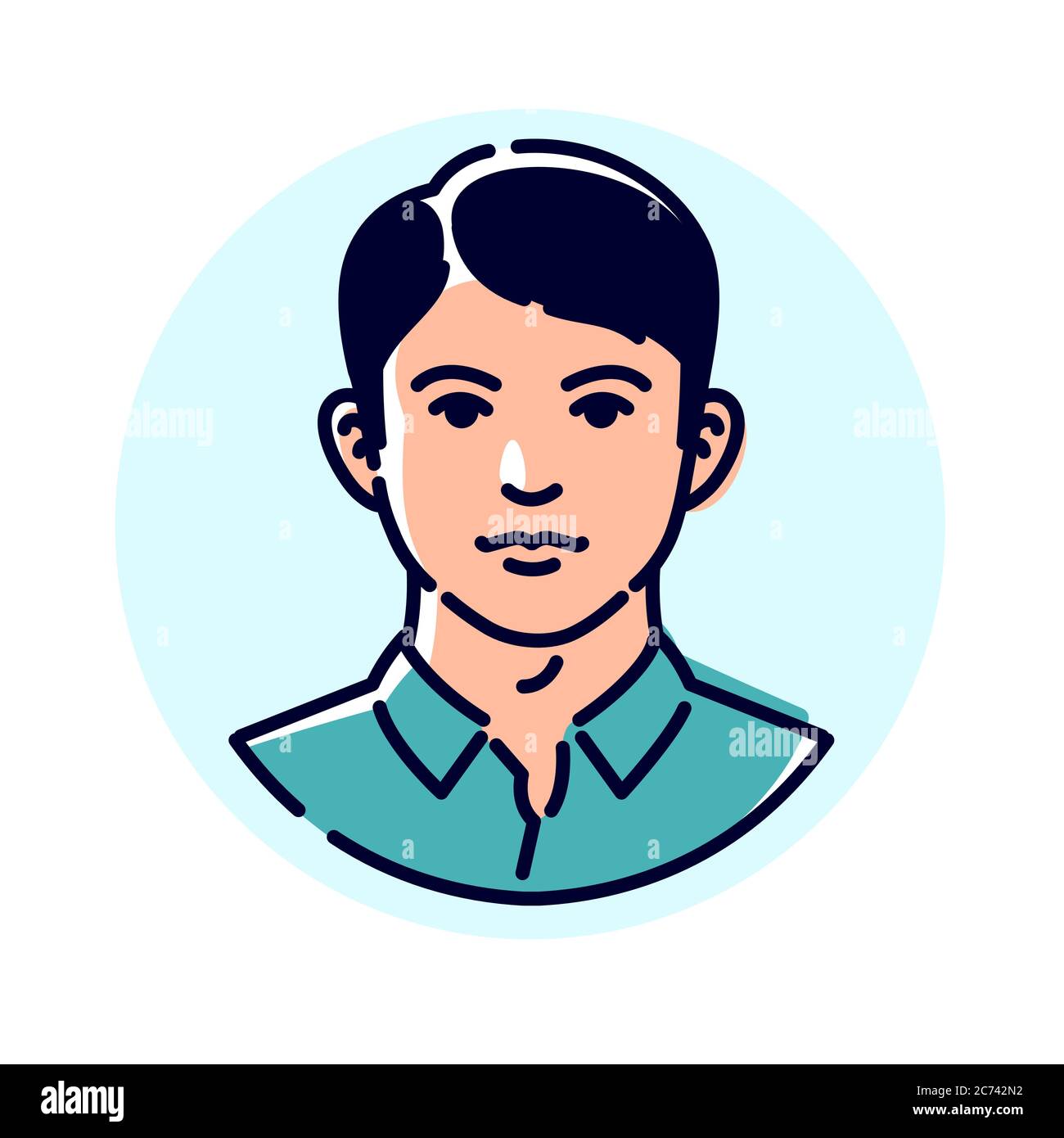 Illustration of a stylish young man. Vector. Avatar of a man for ...