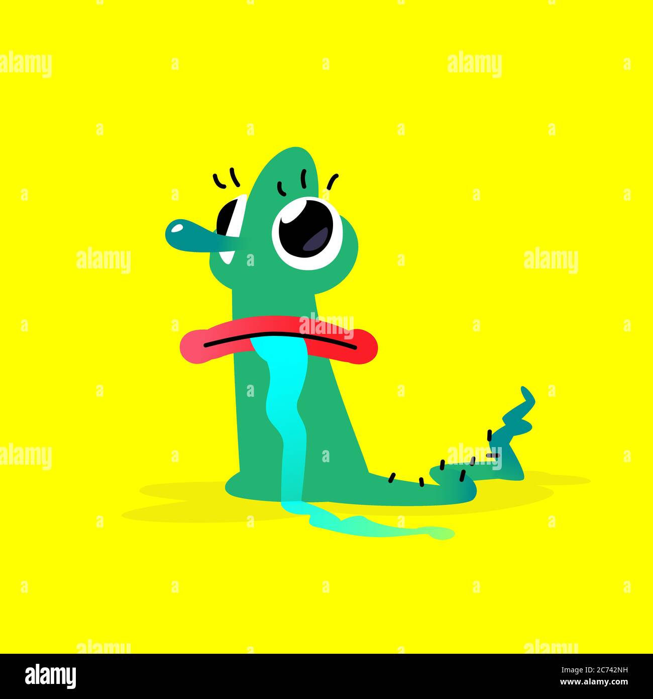 Illustration of a cute, lovely monster character. Vector. Mascot for ...