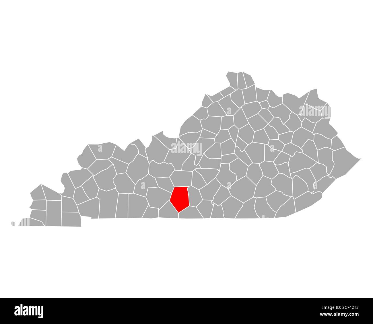 Map of Barren in Kentucky Stock Photo - Alamy